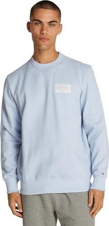 Tommy Hilfiger Sweat Homme Monotype Label Col Ras-du-Cou, Bleu (Breezy Blue), S
