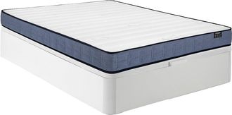 Vente-Unique Bett mit Bettkasten - 140 x 190 cm - Wei&szlig; - Taschenfederkernmatratze - H&ouml;he 19 cm - DAYNI von YSM&Eacute;E
