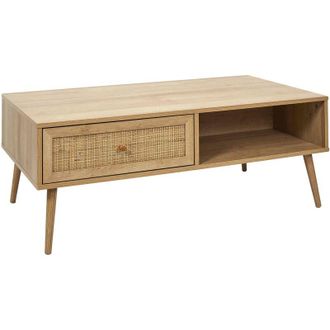 The Home Deco Factory The Home Deco Factory - Table basse 1 tiroir rotin 1 niche Bali