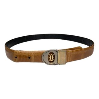 Cartier Ceinture Vintage en Cuir Effet L&eacute;zard Pre-owned - Femme - Pre-owned - Brun - Taille: ONE Size