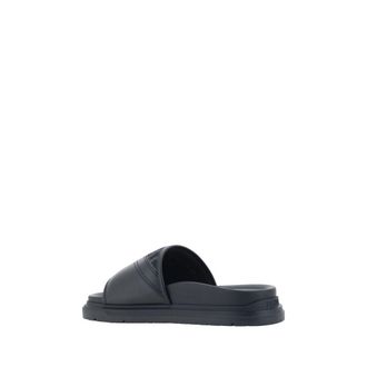 Fendi Mens Gray Fabric Flat Sandals