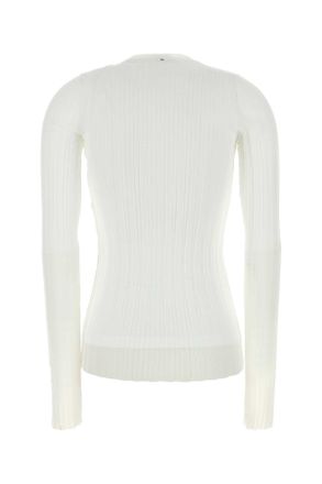 Sportmax Womens White Organza Acino1234 Top Bianco Ottico Exterior: Nylon Polyester Maglie Sweater