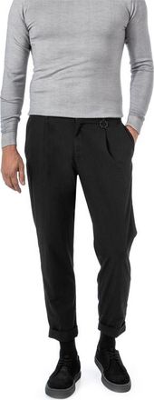 Strellson Herren Bundfaltenhose schwarz Mikrofaser