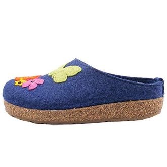 Haflinger 731075 Grizzly Garden, Chaussons Mixte Adulte, Pointure:42 EU, La Couleur:Bleu