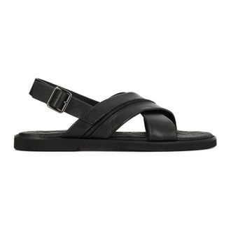 Kazar Homme, Chaussures, Noir, Taille: 46 EU Sandales pour hommes en cuir noir Kazar avec brides crois&eacute;es