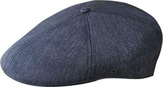 Kangol Casquette 504 Flexfit Homme - Plate Gavroche Laine avec Visiere Automne Printemps Hiver Ete Printemps-ete - S/M (54-57 cm) Denim