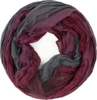 Glamexx24 Gloop &Eacute;charpe tube l&eacute;g&egrave;re pour femme avec d&eacute;grad&eacute; de couleur, plusieurs couleurs, &Eacute;charpe boucl&eacute;e rouge fonc&eacute;/gris, taille unique