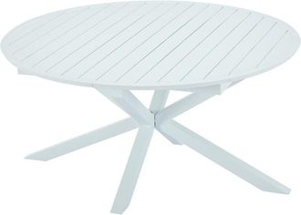 Vente-Unique Table de jardin ronde extensible en aluminium L.150/200 cm - Blanc - YOHA de MYLIA