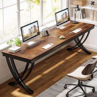 Tribesigns Tribesigns Bureau Informatique, Table d&eacute;tude pour Ordinateur Portable, Double Bureau Long pour Chambre de Bureau &agrave; Domicile, 200 x 70 x 75 cm