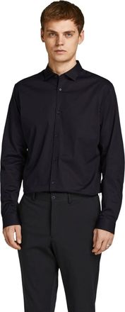 Jack & Jones Herren Freizeit Hemd JPRBLACARDIFF Slim Fit Schwarz Blau Weiss, Größe:XS, Farbe:Black Slim FIT 12201905