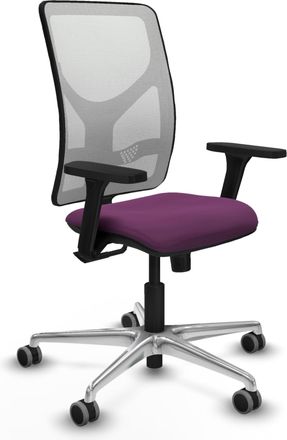 Piqueras y Crespo Drehbarer Schreibtischstuhl ohne Rollen, mit 3D-Armlehnen, h&ouml;henverstellbare Lendenwirbelst&uuml;tze, ausgestattet mit 3 Positionen und Schneideschaum, Wei