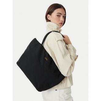 Tommy Hilfiger Handtasche Tommy Hilfiger Th Marina Hobo/Tote Nylon AW0AW18862 Schwarz