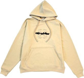Off-white Homme, Sweatshirts et sweats &agrave; capuche, Beige, Taille: S Sweat &agrave; capuche avec logo imprim&eacute;
