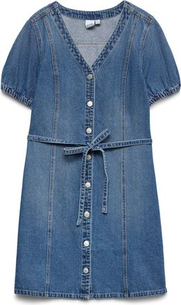 Vero Moda Vmjanet Ss V-Neck Short Denim Dress Noos