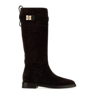 Ferragamo Femme, Chaussures, Noir, Taille: 35 1/2 EU Roly Bottes pour un Look Hivernal Élégant