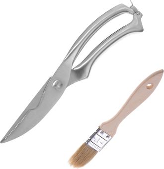 Westmark Gefl&uuml;gel-Set aus rostfreiem Edelstahl - 1x Gefl&uuml;gelschere, 1x Bratpinsel - Perfekt f&uuml;r Gastronomie oder Zuhause (Modern/ 2-teilig)