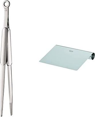 Rösle Spitzzange, Hochwertige Zange zum gezielten Greifen und Wenden, hochglänzend/matt & Spachtel, Hochwertiger Teigspachtel als Back- und Kochhelfer, Edel