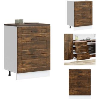 vidaXL Vidaxl - Armoire de cuisine Porto ch&ecirc;ne fum&eacute; bois ding&eacute;nierie - Armoire De Cuisine - Armoires De Cuisine - Meuble D&eacute;vier - Meuble D&eacute;vier De Cuisine