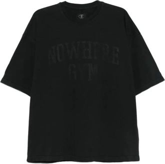 Champion Homme, Tops, Noir, Taille: M T-shirt &agrave; col rond