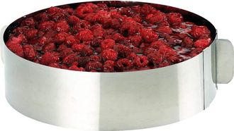 EuroHome Tortenring verstellbar aus rostfreiem Edelstahl - Kuchenring hoch bis 30 cm verstellbar - Hochwertige Kuchenform rund mit Griffen - Backring 8 cm hoch