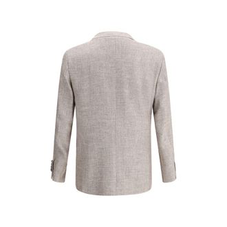 Brunello Cucinelli Mens Light Brown Linen Blazer Clothing