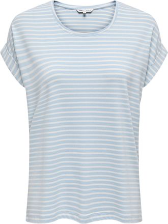 Only Damen Onlmoster Stripe S/S O-Neck Top JRS Noos Basic-Oberteil Mit O-Ausschnitt Und Kurzen Ärmeln Für Freizeitkleidung, Clear Sky, XX-Large