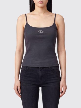 Diesel Top slim en coton stretch &agrave; &eacute;paules d&eacute;nud&eacute;es avec logo Oval D