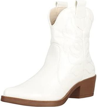 Elara Bottes Femme Bottines de Cowboy Chunkyrayan 301-A31P White PU-41