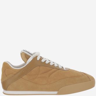 Chlo&eacute; Womens Sneakers Kick Suede Beige Polyester; Sole: Rubber Trainers