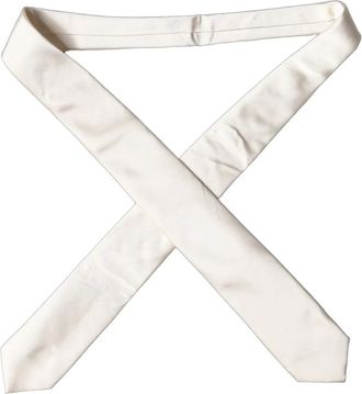 Dolce & Gabbana Femme, Accessoires, Blanc, Taille: ONE Size Cravate Satin&eacute;e en Soie Ajustable