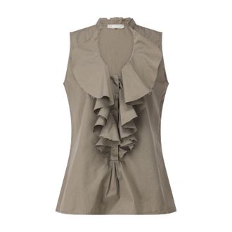 Kiltie Kurzarmbluse Yvette mit R&uuml;schen