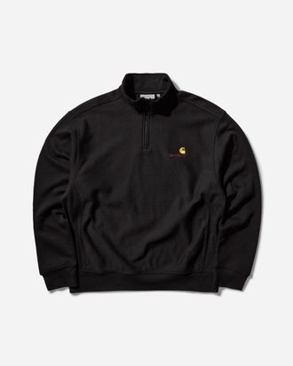 Carhartt Work in Progress Men s Half Zip American Script Sweashirt Black