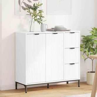 vidaXL Sideboard mit Schubladen Wei&szlig; 89,5 x 33 x 82 cm Holzwerkstoff vidaXL