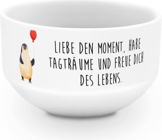 Mr. & Mrs. Panda M&uuml;slischale Pinguin Luftballon - Geschenk, Motivation, salatsch&auml;lchen, Gute Laune, fr&uuml;hst&uuml;cksschale, suppenbowl, Neustart, M&uuml;sli Schalen, Suppensch&uuml;ss