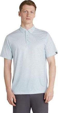 PGA TOUR PGA Polo en Polyester imprimé S/S-Évacuation de lhumidité, Blanc, XL Homme
