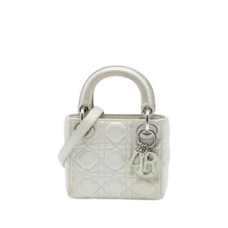 Dior Sac &agrave; main Lady Dior doccasion - Femme - Pre-owned - Gris - Taille: ONE Size