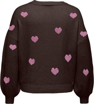 Only Carmakoma Rundhalspullover CARRICA LS DETAIL O-NECK KNT Materialmix, normal geschnitten