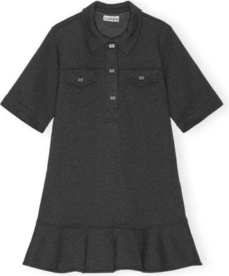 Ganni Femme, Robes, Gris, Taille: 38 FR Robe Mini en Molleton Confortable