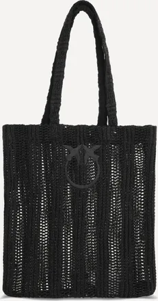 Pinko Medium Easy Tote Bag in raffia Female UNI