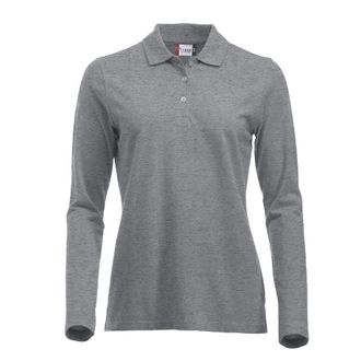 Clique CliQue Damen Classic Long Sleeved Womens Marion Polo Poloshirt, Grau (Grau), meliert, 42(Hersteller Gr&ouml;&szlig;e: X-Large)