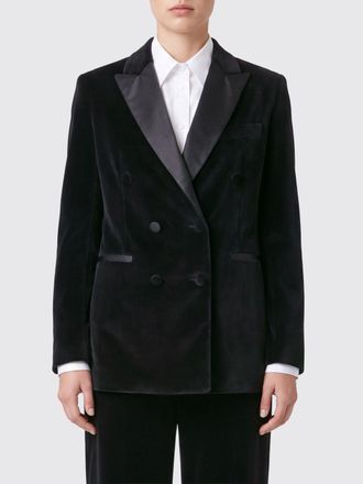 Circolo 1901 Blazer crois&eacute; en velours avec boutons recouverts