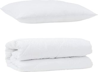 vidaXL Steppbett mit Kissen 2 pcs Weiß 140 x 200 cm Mikrofaser Vidaxl