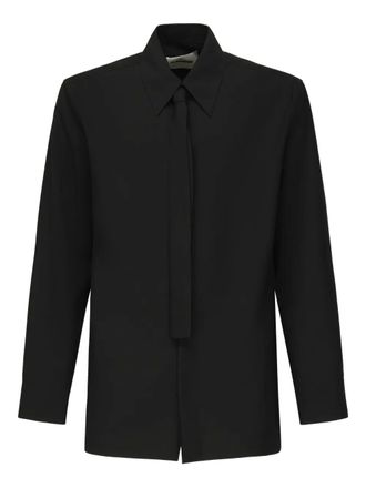 Jil Sander chemise à détail noué - Noir