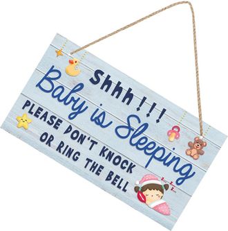 BESPORTBLE PAMINGONO Schlafschild Holzschild mit Cartoon Motiv Türschild Babyzimmer zum Aufhängen Leises Türschild Bitte Nicht Klopfen oder Klingeln Dekoratives 