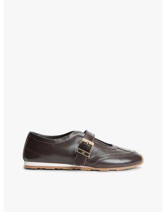 Tommy Hilfiger Baskets style babies en cuir - Lie-de-vin-Marron