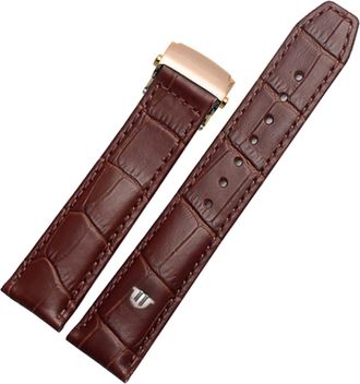 Generic HYHJYMG Für Uhrenarmbänder Echtes Leder Uhrenarmband 20mm 22mm Faltschließe Freizeit Business Kuh Armband