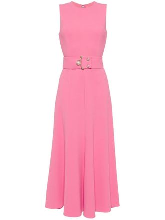 Elie Saab robe mi-longue ceintur&eacute;e en soie - Rose