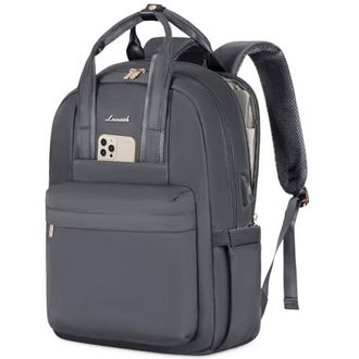 Lovevook Sac &agrave; dos pour femme - Avec compartiment pour ordinateur portable - &Eacute;tanche - &Eacute;l&eacute;gant - Pour le travail, luniversit&eacute;, le bureau, les voyages, gris fon