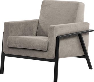 Norrwood home24 Sessel Hanko I Grau/Lichtgrau Webstoff Lito 80 x 86 x 85cm