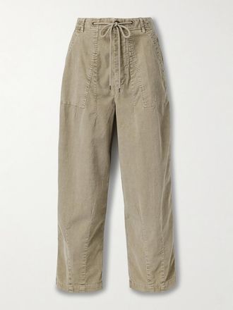 James Perse Pantalon Barrel En Velours De Coton M&eacute;lang&eacute; C&ocirc;tel&eacute; - Neutres